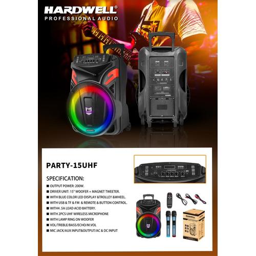 Jual Speaker Portable Hardwell Party 15 UHF Hardwell Party15 UHF Party ...