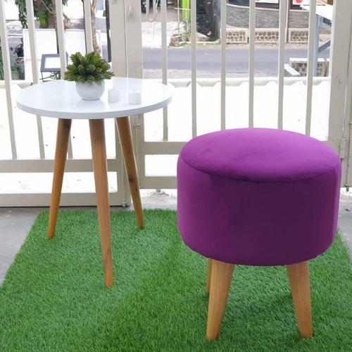Promo SOFA STOOL BULAT POLOS / SOFA OTTOMAN TANPA KANCING BAHAN LEMBUT ...