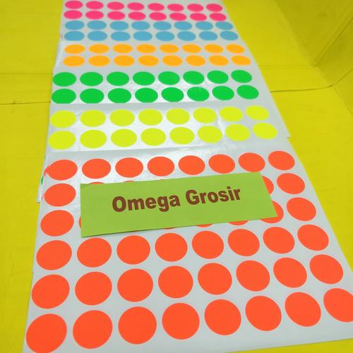 Jual Stiker Label 22 mm Warna Warni Sticker / bungkus isi 5 lembar ...