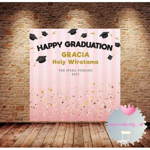 Jual Custom Graduate Backdrop Banner Spanduk School Graduation Pink ...
