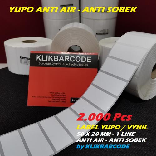Jual LABEL BARCODE YUPO / VINYL 50 X 20 MM - 5 X 2 CM - TAHAN AIR - 2 ...