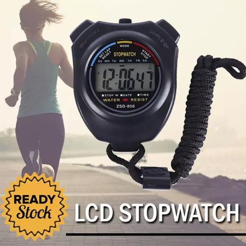 Jual Stopwatch Profesional Sports Stop Watch Digital LCD Dengan Strap ...
