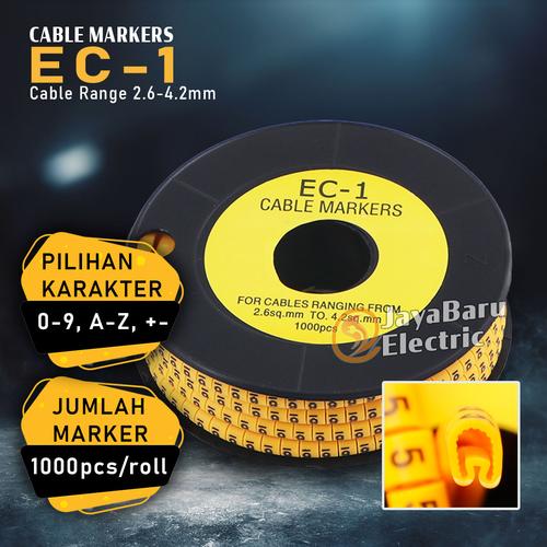 Jual Kabel Cable Marker Angka 0-9 Huruf A-Z Simbol +- EC-1 EC1 ...