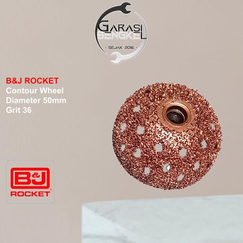 Jual B&J Rocket Contour Wheel 50mm Dome Rasp Amplas Ban Grit 36 ...