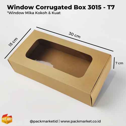 Jual Corrugated Box 30 x 15 x T7 cm Window / box souvenir/hard box ...