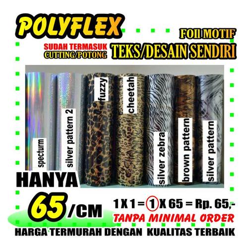 Jual Polyflex Cutting Sablon Digital Satuan Desain Logo Custom - Foil ...