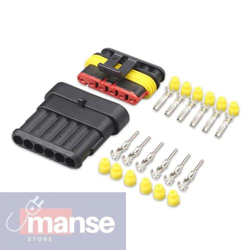 Jual Socket Connector 6 Pin Waterproof / Konektor Kabel 6 Pin Anti Air ...