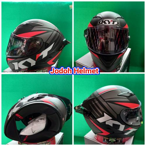 Jual KYT HELM FALCON FR RADIAN BLACK RED DOF+TEAR OFF+SPOILER PAKET ...