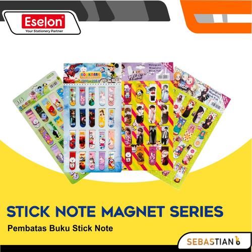 Jual Pembatas Kertas Buku Magnet Stick Note Motif Stik Notes Penyekat ...