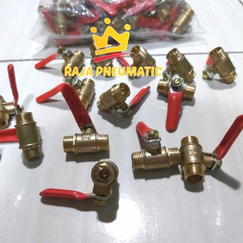 Jual MINI BALL VALVE KUNINGAN 1/4 MALE MALE DRAT LUAR LUAR 1/4 INCH ...