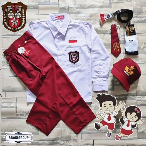Jual setelan seragam sekolah merah putih anak SD laki" panjang-panjang ...