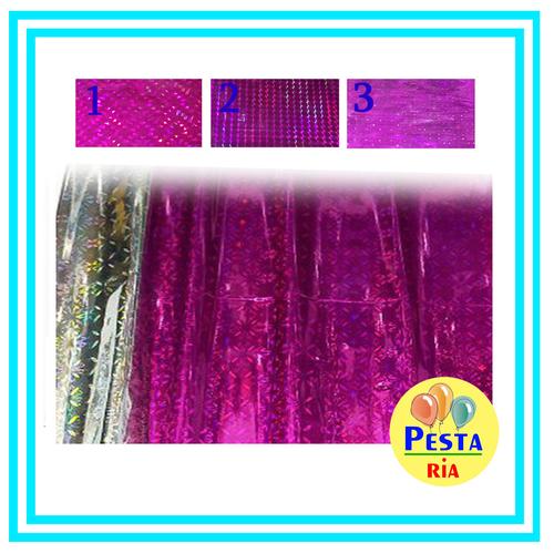 Jual MURAH !! 100Pcs Kertas kado hologram UNGU,kertas kado kilap ...