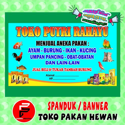 Jual Spanduk / Banner Warung Toko Pakan Hewan Ternak Ukuran 2 x 1 m ...