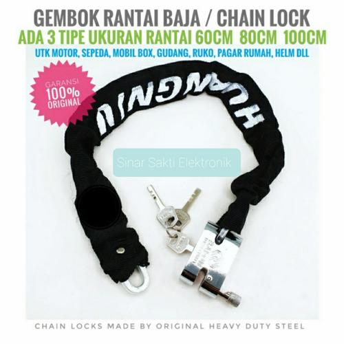 Jual Gembok Rantai 60cm Gembok Sepeda Motor Pagar Tebal 80cm 100cm ...