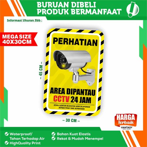 Jual Sticker Vynil Perhatian CCTV Besar Big Size - Kota Surakarta ...
