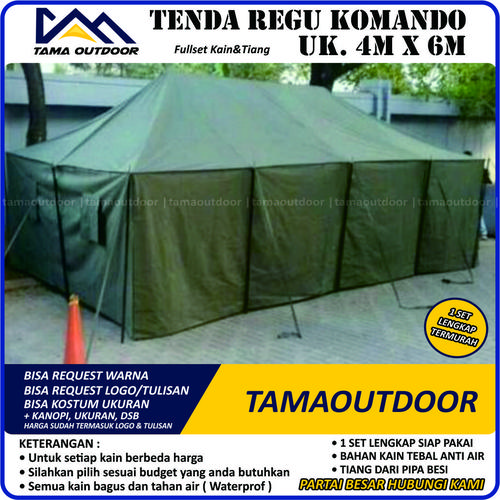 Jual Tenda Regu Komando - Barrack Ukuran 4M x 6M Kemah Pramuka - Kain ...