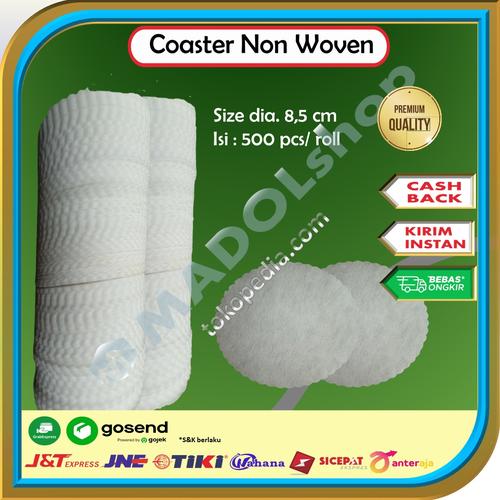 Jual Coaster Koster Tatakan Gelas Non Woven Bulat Gerigi / Bulat Polos ...