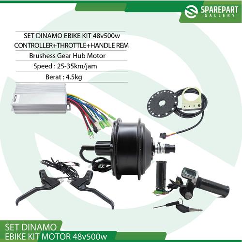 Jual Set Ebike Kit Dinamo motor bldc 48v500w sepeda listrik jeruji ...