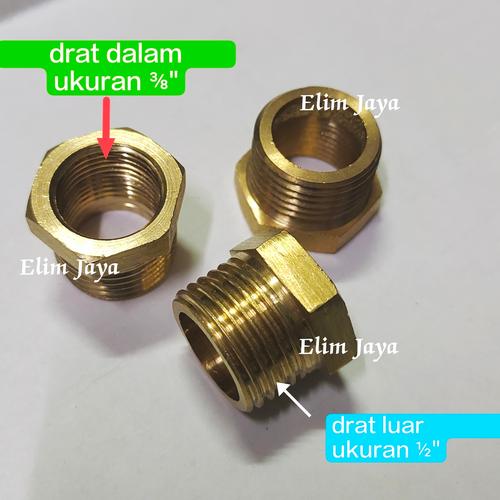 Jual vlok ring kuningan ukuran drat luar ½" x ⅜" // nepel over ring ...