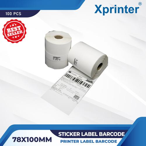 Jual Sticker Kertas Label Barcode Printer Thermal 78x100mm isi 100pcs ...