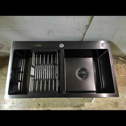 Jual Kitchen Sink Stainless VALPRA 8245 Hitam 2 lubang/ Kitchen sink ...
