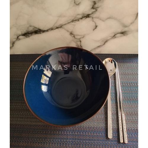 Jual Tableware Saint James Fine Stone Noodle Bowl Blue Glaze 8 inch ...