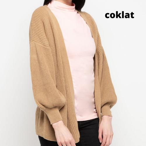 Jual CRSYLA Size XL Cardigan Sweater Wanita Lengan Panjang Rajut Polos ...