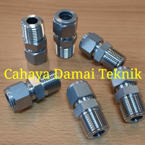 Jual Male connector SS316 od 6mm x 1/4" Npt / Fitting tube stainless ...