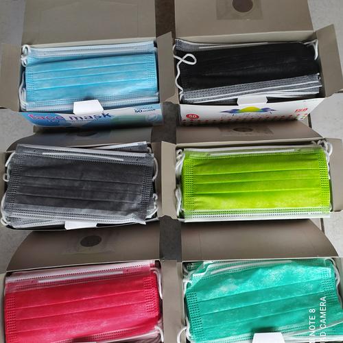 Jual 3ply mask surgicial earloop mask disposable ada depkes dan box nya ...