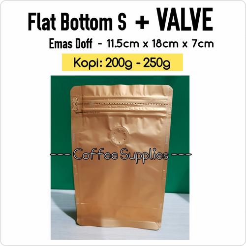 Promo FLAT BOTTOM S 750 VALVE GOLD DOFF kemasan kopi 200g 250g coffee gusset - Jakarta Barat ...