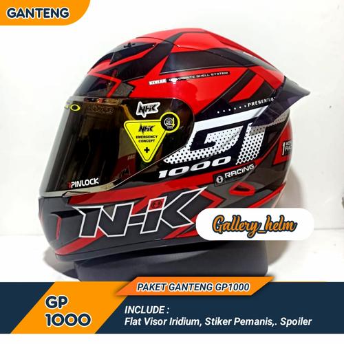 Jual PAKET GANTENG NHK GP 1000 Motif Star Merah | Full Face Double ...