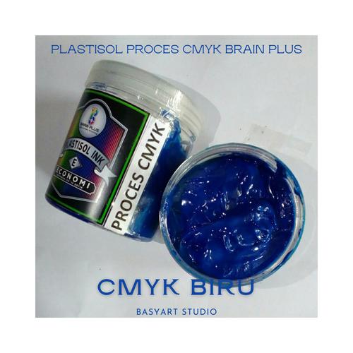 Jual Tinta Plastisol Proces CMYK Biru Cyan - Brain Plus - 1 KG - Kab ...