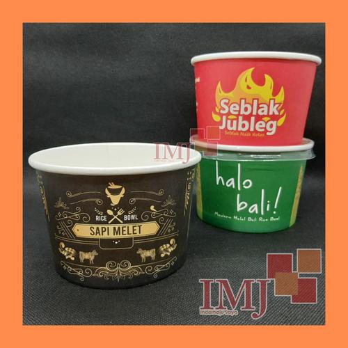 Jual CETAK PAPER BOWL 500ML SABLON PAPERBOWL 500ML TANPA TUTUP - Kab ...