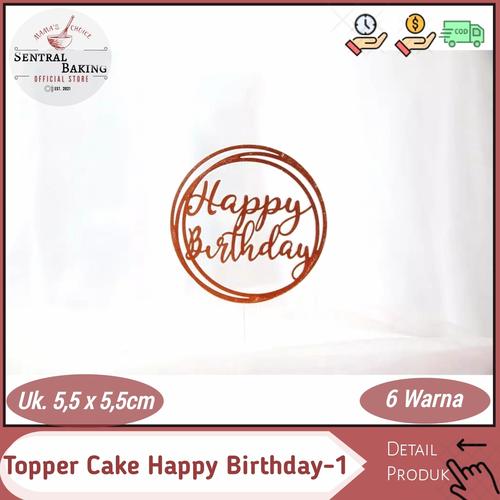 Jual Topper Kue Tulisan Ulang Tahun Ultah 1 / Toppers Cake Happy ...