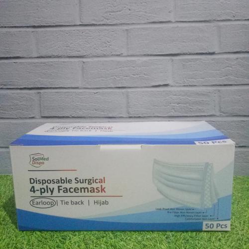 Jual Masker Medis Earloop / Headloop Surgical Mask Solmed isi 50pcs ...