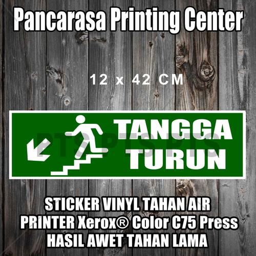 Jual STICKER SIGN TANGGA TURUN WARNING SIGN STICKER 42x12 CM - Kota ...