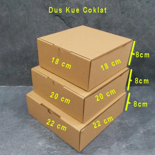 Jual Dus Kue Coklat 22x22 x8 10 pc Corrugated Kardus Box 22 x 22 x 8 ...
