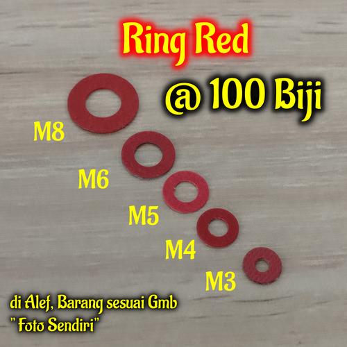Jual Ring Pcb Merah Spacer 100 Biji M3 M4 M5 M6 M8 ring red fiber - M3 ...
