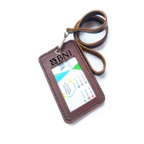 Jual Name tag kulit logo bank bni id card holder nametag kulit name tag ...