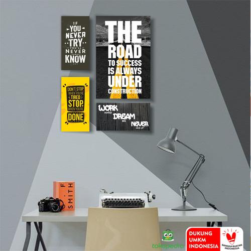 Jual Hiasan Dinding Dekorasi Kamar Motivasi Quote 1 SET(4 PCS) MODEL ...