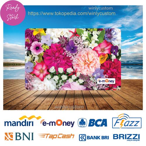Jual KARTU EMONEY MANDIRI BCA BNI BRI Design Bunga Flowers Pink - 1 ...
