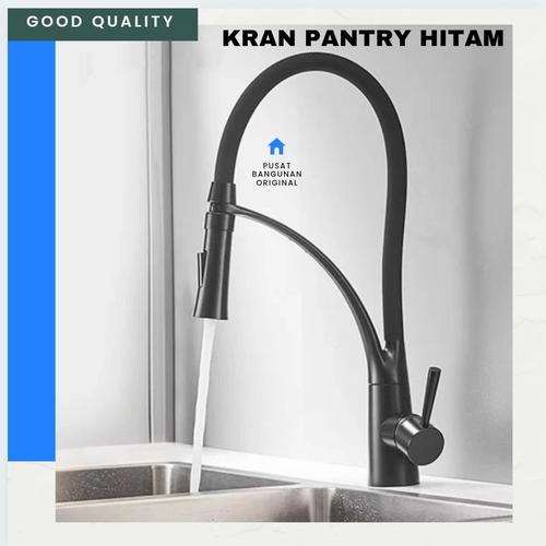 Jual KRAN DAPUR PANTRY PANAS DINGIN HITAM BLACK KERAN MIXER TARIK ...