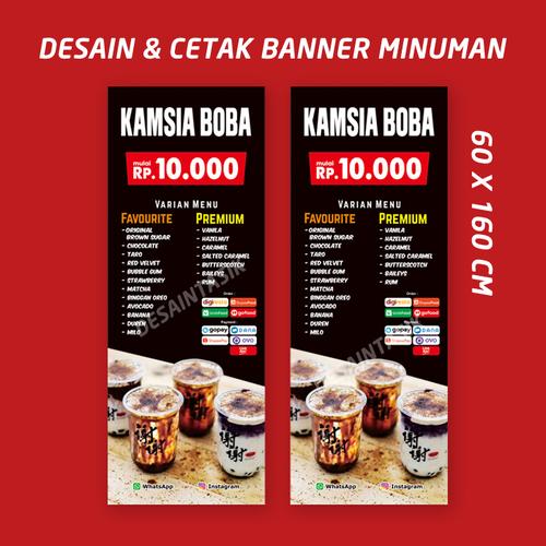 Jual Cetak Banner Minuman berdiri uk 60x160 cm-Desain Edit Custome ...