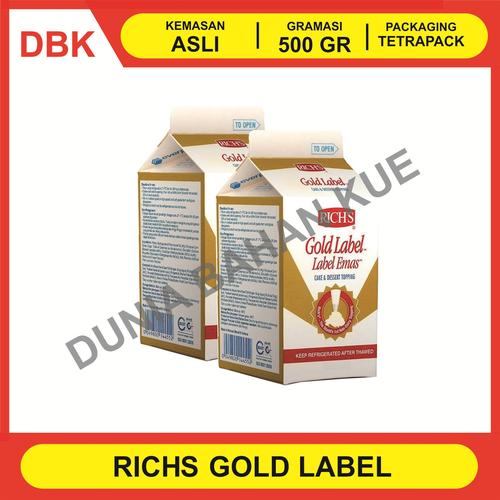 Jual RICHS GOLD LABEL WHIPPING CREAM 500 GR / WHIP CREAM / TOPPING ...