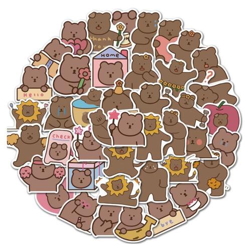 Jual Aesthetic Brown Bear Stickers Stiker Deco Bujo Scrapbook Beruang ...