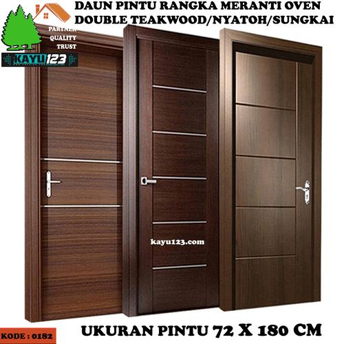 Jual DAUN PINTU MINIMALIS 72x180 CM DOUBLE TEAKWOOD / NYATOH / SUNGKAI ...