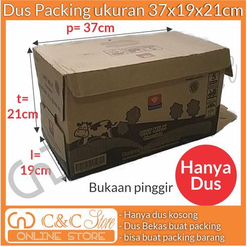 Jual dus kardus kosong bekas susu ukuran 37cm x 19cm x 21cm - Kota ...