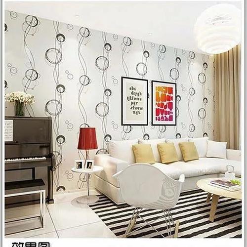 Jual Wallpaper Sticker Dinding Bulat Gelombang Putih Premium 10m x 45cm ...