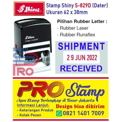 Jual Stempel Shiny S 829D Tanggal Otomatis Custom Text / Dater Otomatis ...