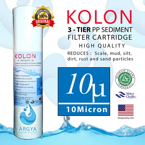 Jual Sediment Cartridge Filter Kolon 10 inc 10 Micron / Spun 10 Inc 10 ...